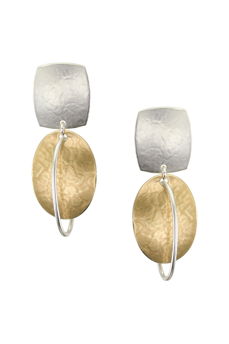 Two-Tone Square and Oval with Ring Clip Earrings – Ravinia Festival Shop