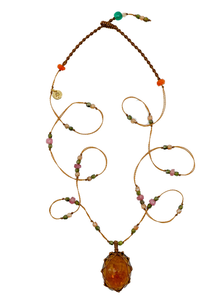 Honey Quartz Crystal - Short Tibetan Necklace – Ravinia Festival Shop