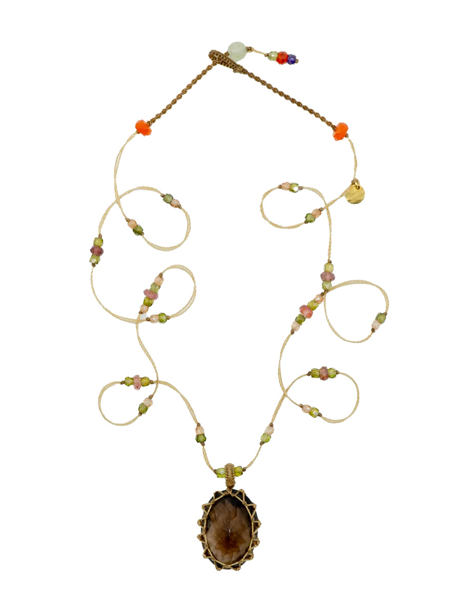 Smoky Quartz Crystal - Short Tibetan Necklace – Ravinia Festival Shop