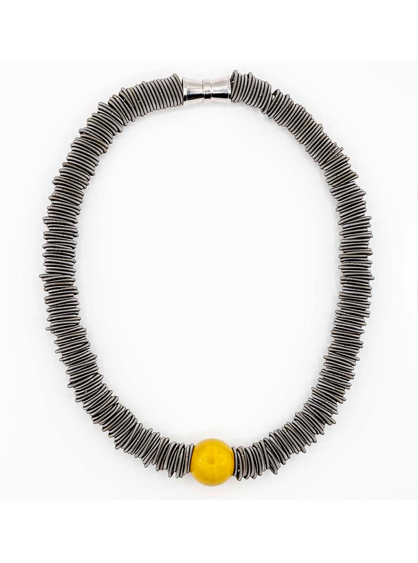 Spring Ring Necklace with Yellow Porcelain Bead – Ravinia Festival Shop