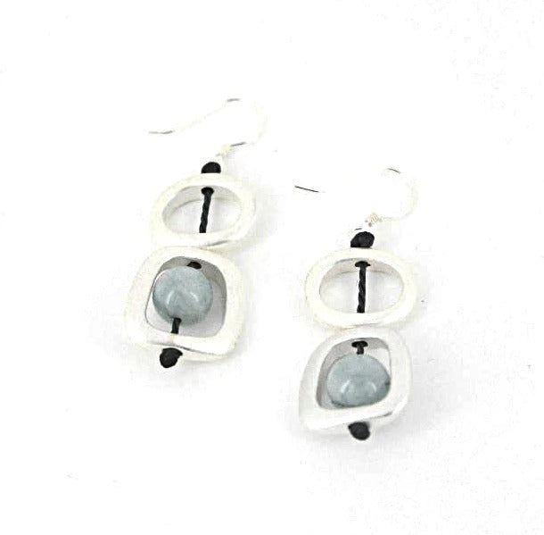 Silver Geo Moonstone Earrings – Ravinia Festival Shop